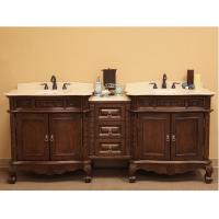 87 Inch Double Sink Bathroom Vanity with Middle Cabinet of Drawers ...